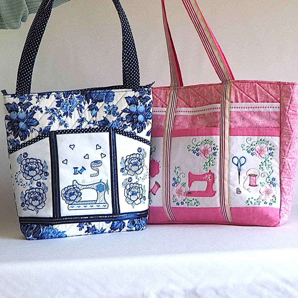 Bundle Blue Delft and Romantic Roses Sewing Bags – Enchanting Designs