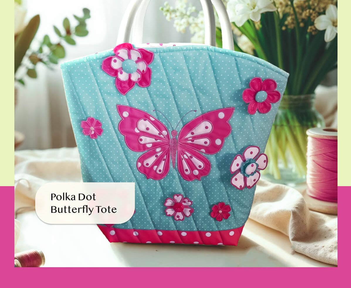 Polka Dot Butterfly Tote – Enchanting Designs
