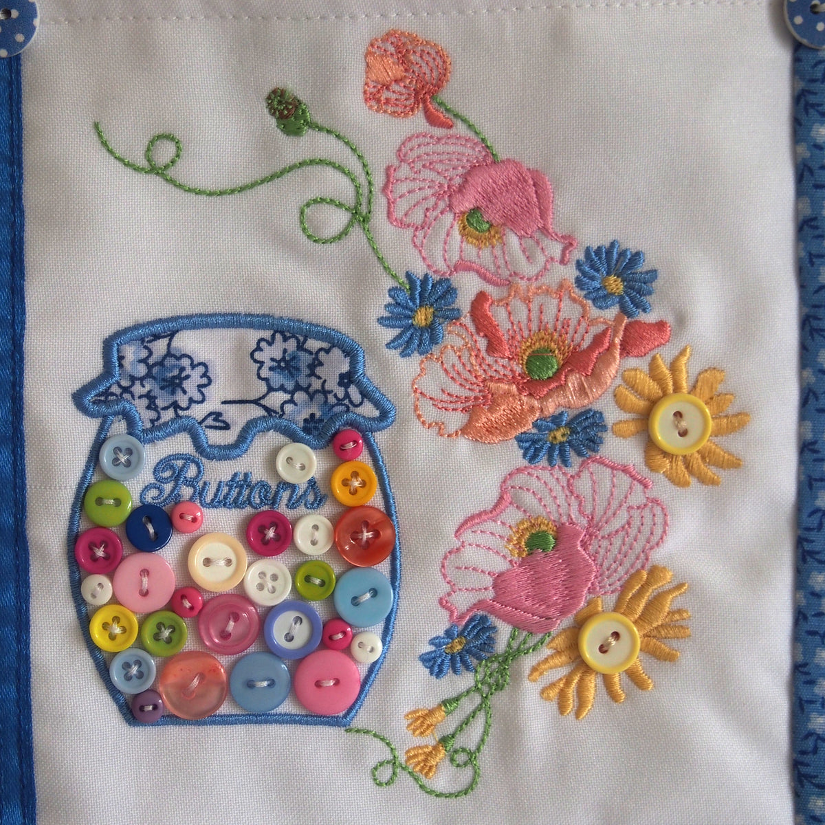 Poppies and Button Jar Single – Enchanting Designs